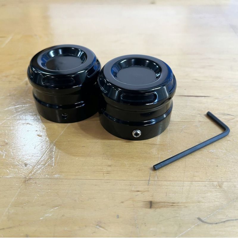 ドミニオンコレクション フロントアクスルナットカバー グロスブラック |ハーレーパーツ専門店 HDパーツ