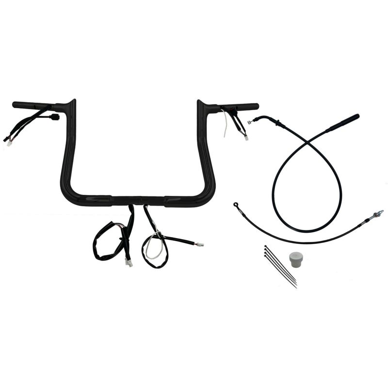 FatBaggers EZインストール 1-1/4インチ径ポインテッドトップ・ハンドルバー 11インチ (グロスブラック) |ハーレーパーツ ...