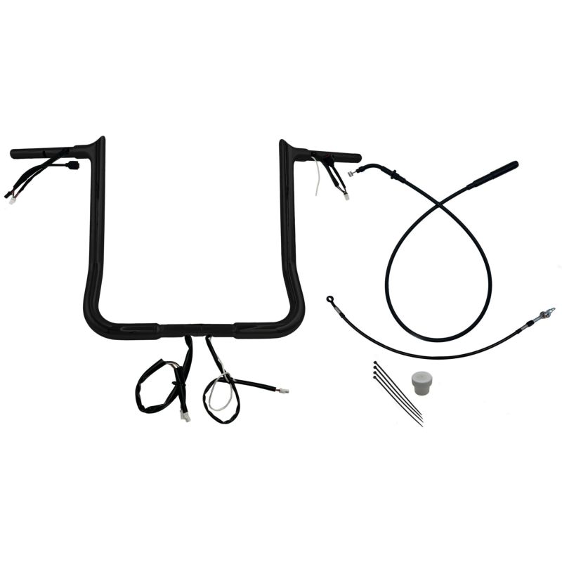 FatBaggers EZインストール 1-1/4インチ径ポインテッドトップ・ハンドルバー 16インチ (グロスブラック) |ハーレーパーツ ...