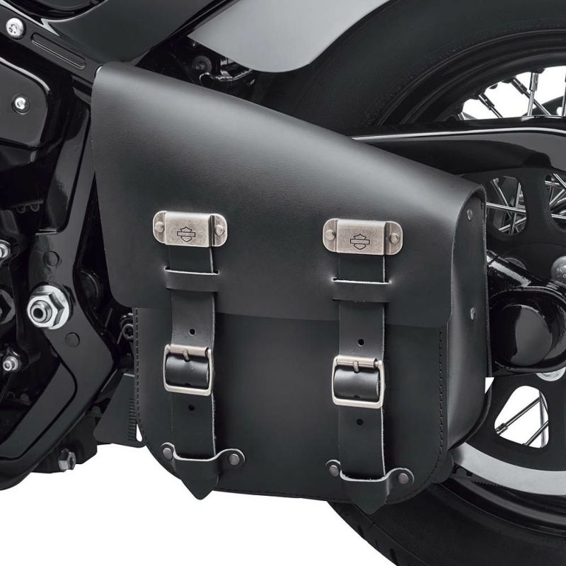 ソフテイル用シングルサイド・スイングアームバッグ ブラックレザー |ハーレーパーツ専門店 HDパーツ