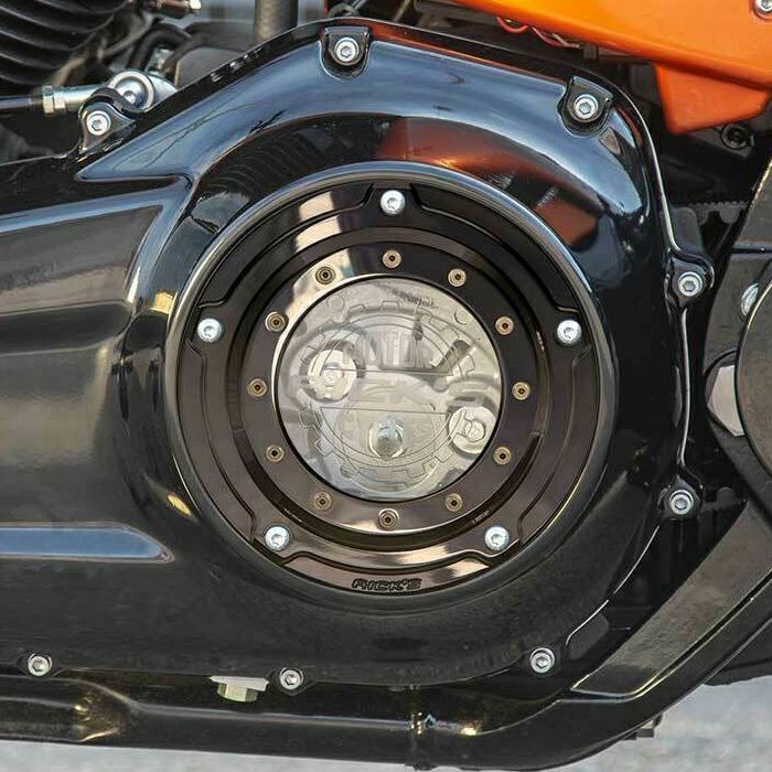 Ricks Motorcycles Porthole・2019～2022 ソフテイル用ダービーカバー ロゴ入り グロスブラック |ハーレー ...